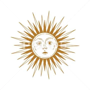 Solar system vector illustration. Sun with a human face. ~ Clip Art ...