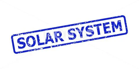 SOLAR SYSTEM Watermark with Unclean Texture and Rounded Rectangle Frame ...