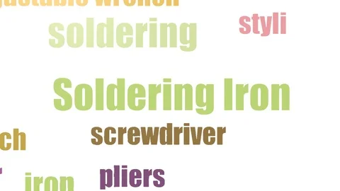 Soldering Iron Word Cloud Animated Isola... | Stock Video | Pond5