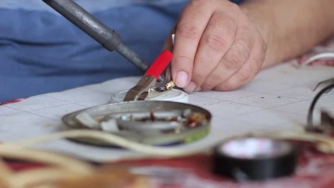 Soldering process. Wire connection. | Stock Video | Pond5