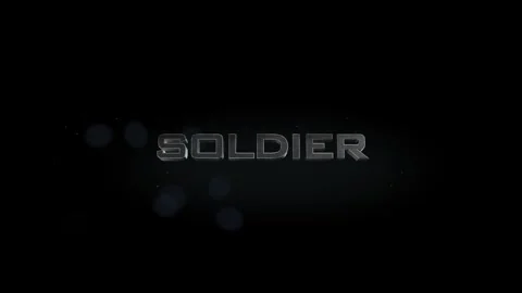 Soldier 3D title metal text on black alp... | Stock Video | Pond5
