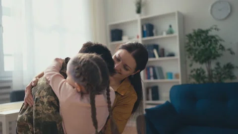 Soldier coming back home from military s... | Stock Video | Pond5