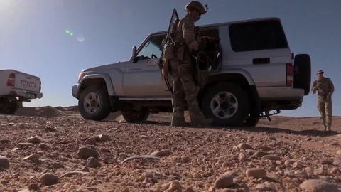 Soldier conducting field inspection with... | Stock Video | Pond5