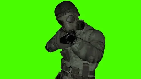 Soldier with a gun green screen 3D anima... | Stock Video | Pond5