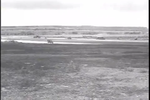 Soldier hammer runway matting during reb... | Stock Video | Pond5