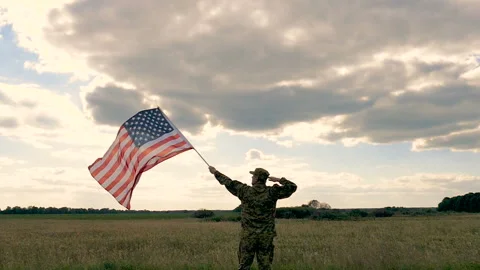 Soldier Salute Flag Stock Video Footage | Royalty Free Soldier Salute ...