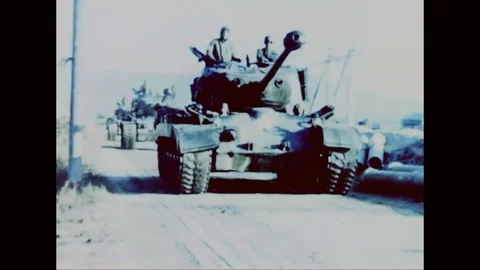 Soldiers of 8th Army with tanks head for... | Stock Video | Pond5