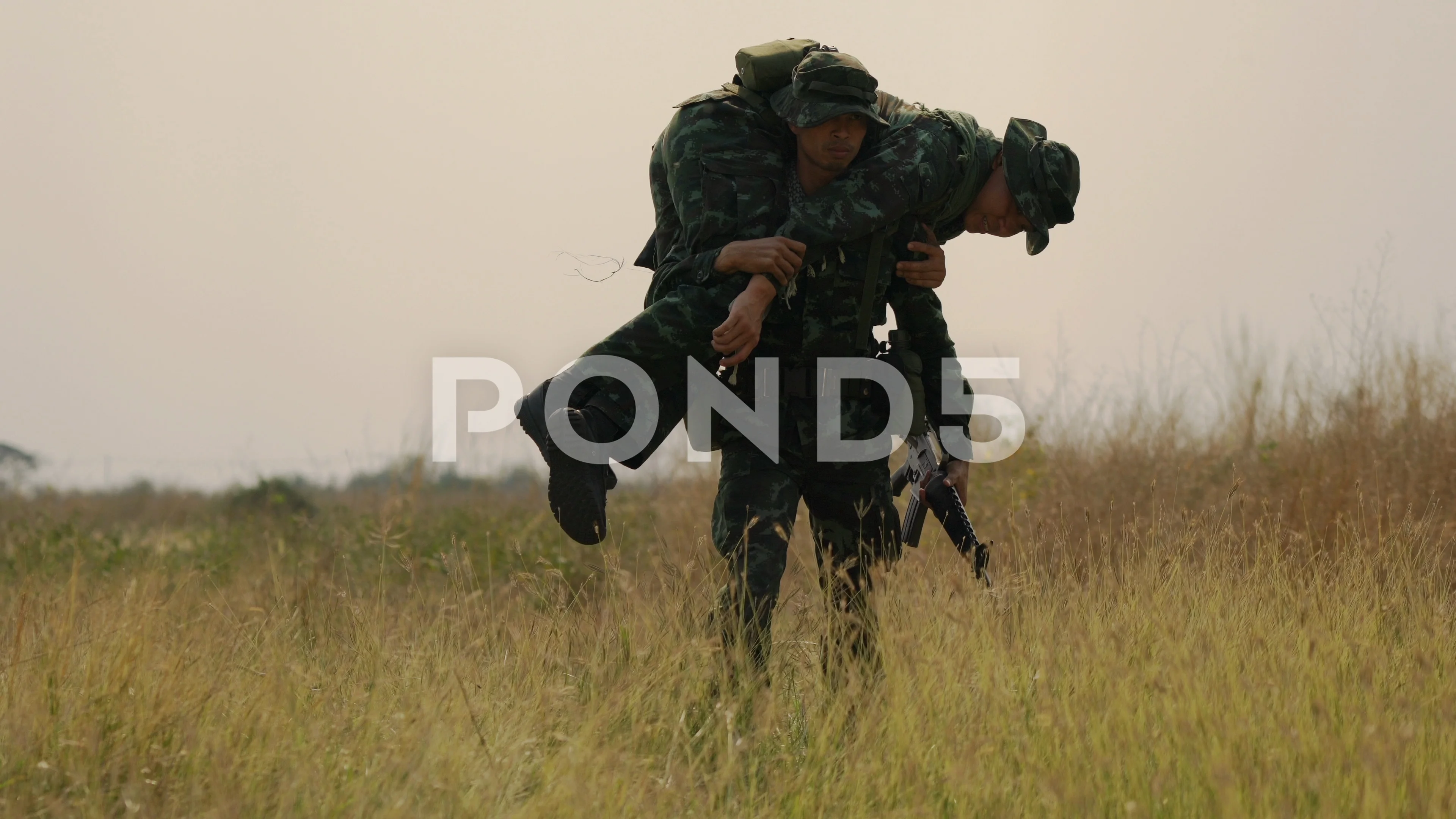 Soldier Carrying Wounded Soldier