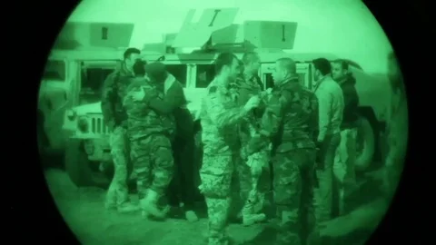 Soldiers conduct night convoy operations... | Stock Video | Pond5