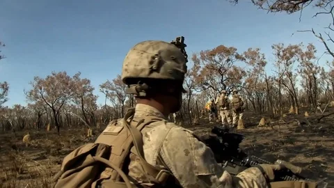 Soldiers fire with machine gun during Ex... | Stock Video | Pond5