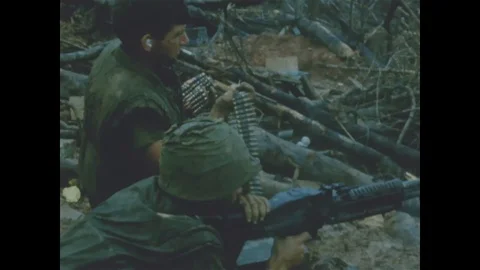 Soldiers fire with machine gun during wa... | Stock Video | Pond5