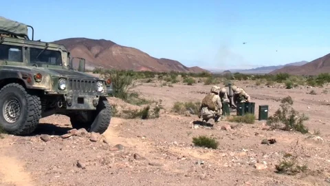 Soldiers firing missiles from a rocket l... | Stock Video | Pond5