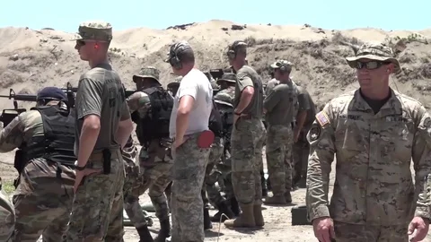soldiers firing rifles and shooting rang... | Stock Video | Pond5