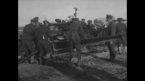 Soldiers loading shells and setting 37mm... | Stock Video | Pond5
