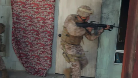 Soldiers on patrol in Middle East, 2000s... | Stock Video | Pond5