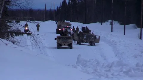 Soldiers take cover behind armoured vehi... | Stock Video | Pond5