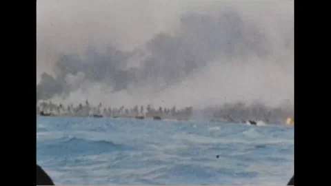Soldiers wade through surf, consolidate ... | Stock Video | Pond5