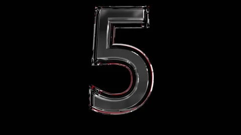 Solid glass alphabet - number 5 isolated... | Stock Video | Pond5