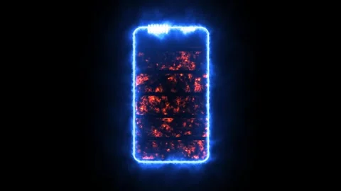 Solid state battery red powerful and blu... | Stock Video | Pond5