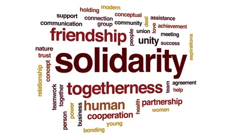 Solidarity animated word cloud, text des... | Stock Video | Pond5