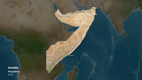 Somalia map - extract. Regions. Satellit... | Stock Video | Pond5