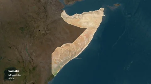 Somalia map - solid. Regions. Satellite.... | Stock Video | Pond5