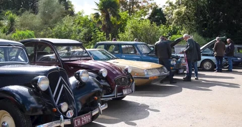 Some classic vintage Citron cars on exhi... | Stock Video | Pond5