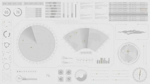 Sonar radar screen with HUD UI technolog... | Stock Video | Pond5