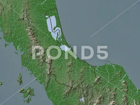 Songkhla, Thailand. Elevation map colored in wiki style with lakes and ...