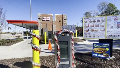 Sonic fast food drive up restaurant driv... | Stock Video | Pond5