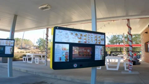 Sonic fast food drive up restaurant side... | Stock Video | Pond5