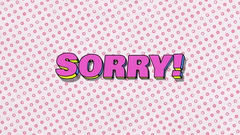 SORRY! - comics style 3D text with shado... | Stock Video | Pond5
