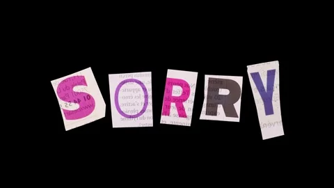 Sorry Word in Paper Cut Letter. Ransom L... | Stock Video | Pond5