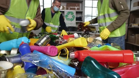 Sorting and Recycling Facility. Manual s... | Stock Video | Pond5