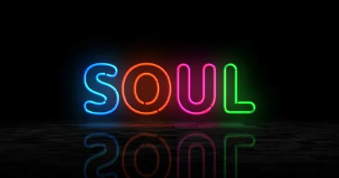Soul music symbol glowing neon 3d lights | Stock Video | Pond5