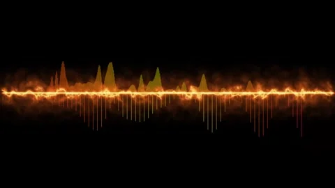 sound waves with fire lines effect green... | Stock Video | Pond5