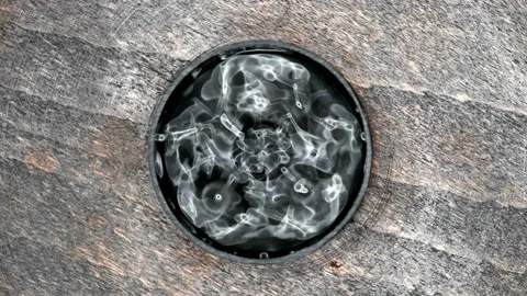 sound waves on water resulting from vibr... | Stock Video | Pond5