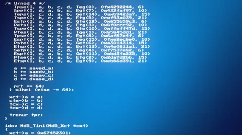 Source code scrambled 8-bit scrolling bl... | Stock Video | Pond5