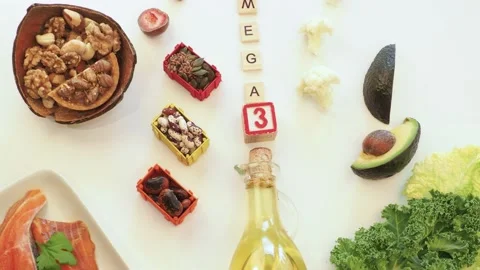 sources of Omega-3 acids | Stock Video | Pond5