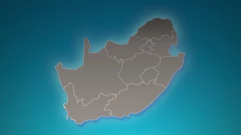 South Africa country map with zoom in Re... | Stock Video | Pond5