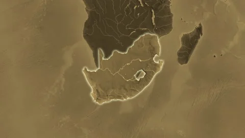 South Africa map - extract. Glow. Sepia.... | Stock Video | Pond5