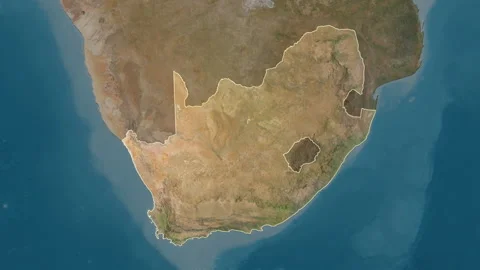 South Africa map - solid. Regions. Satel... | Stock Video | Pond5