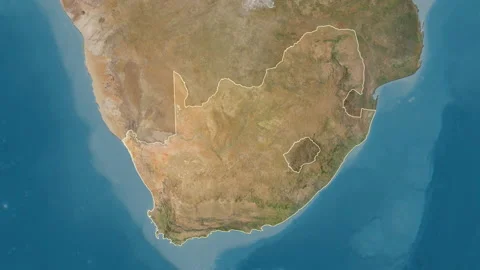 South Africa map - zoom. Regions. Satell... | Stock Video | Pond5