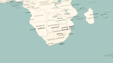 South Africa on the world map. Smooth ma... | Stock Video | Pond5