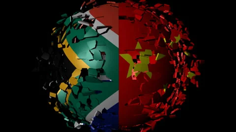 South African Chinese flag sphere conver... | Stock Video | Pond5