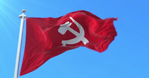 South Asian Communist Flag waving at win... | Stock Video | Pond5