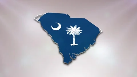 South Carolina Flag on Map | Stock Video | Pond5