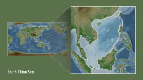 South China Sea without sub-basins. Pale... | Stock Video | Pond5