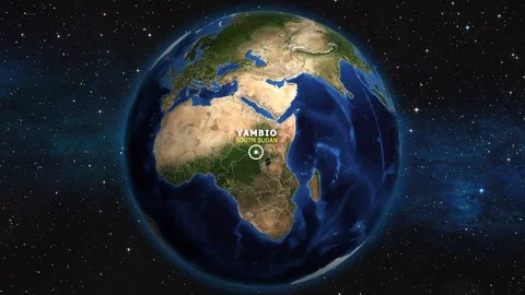 SOUTH SUDAN YAMBIO ZOOM IN FROM SPACE | Stock Video | Pond5