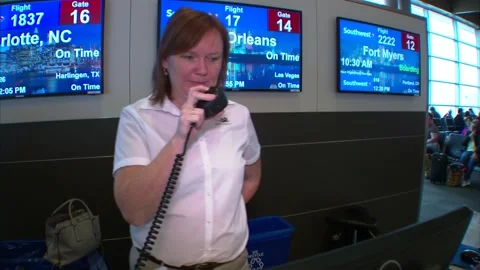 Southwest Airlines Airport Gate Attendan... | Stock Video | Pond5